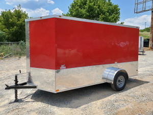6x12 Red Enclosed Trailer